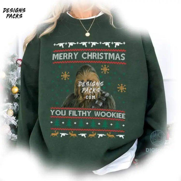 Wookiee Christmas Ugly Christmas Movies Chewbacca Christmas PNG Design