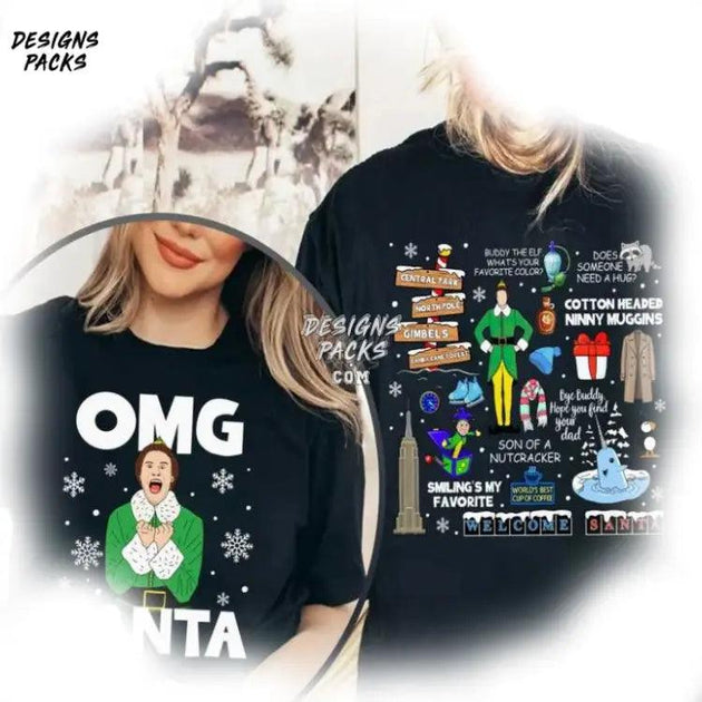 Xmas Classic Movie 90s Buddy The Elf Portrait Vintage Quotes Christmas